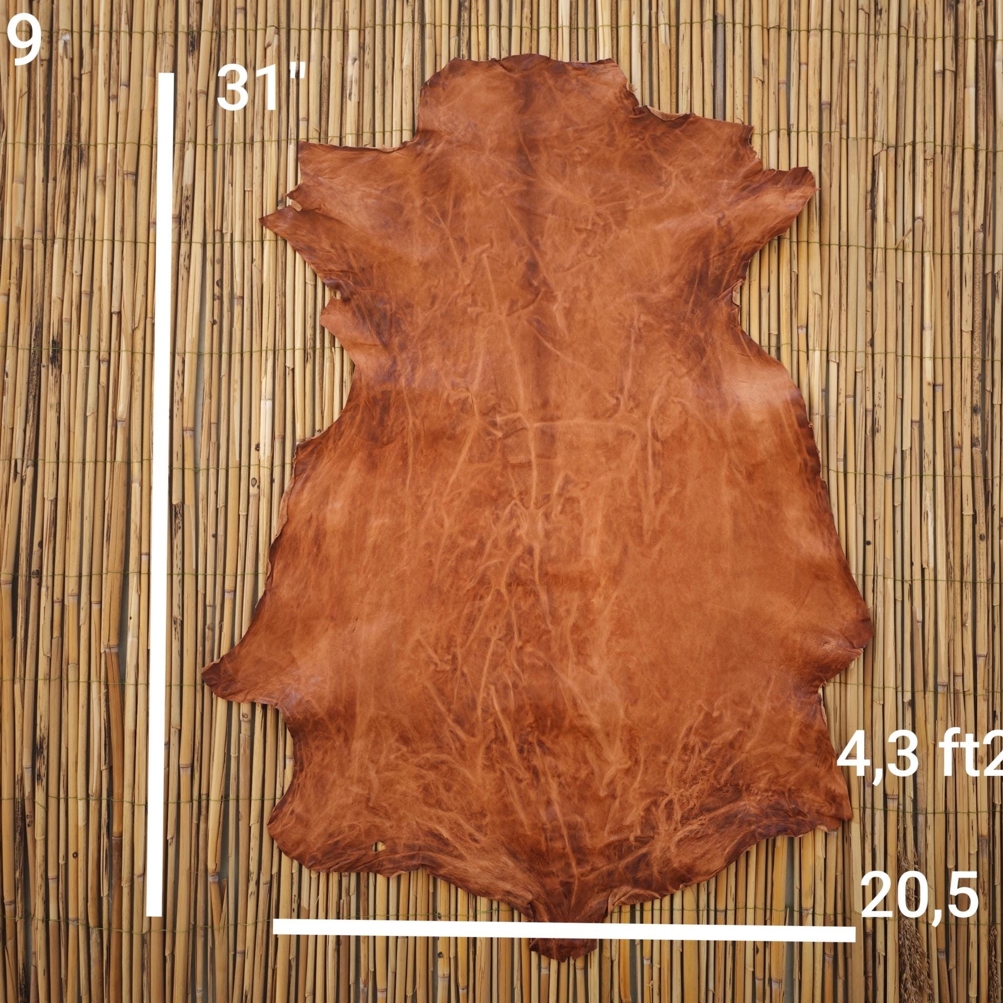 Tan Antique Wrinkled Vegetable Tanned Goatskin Leather - Thick 1.1mm - Etsy