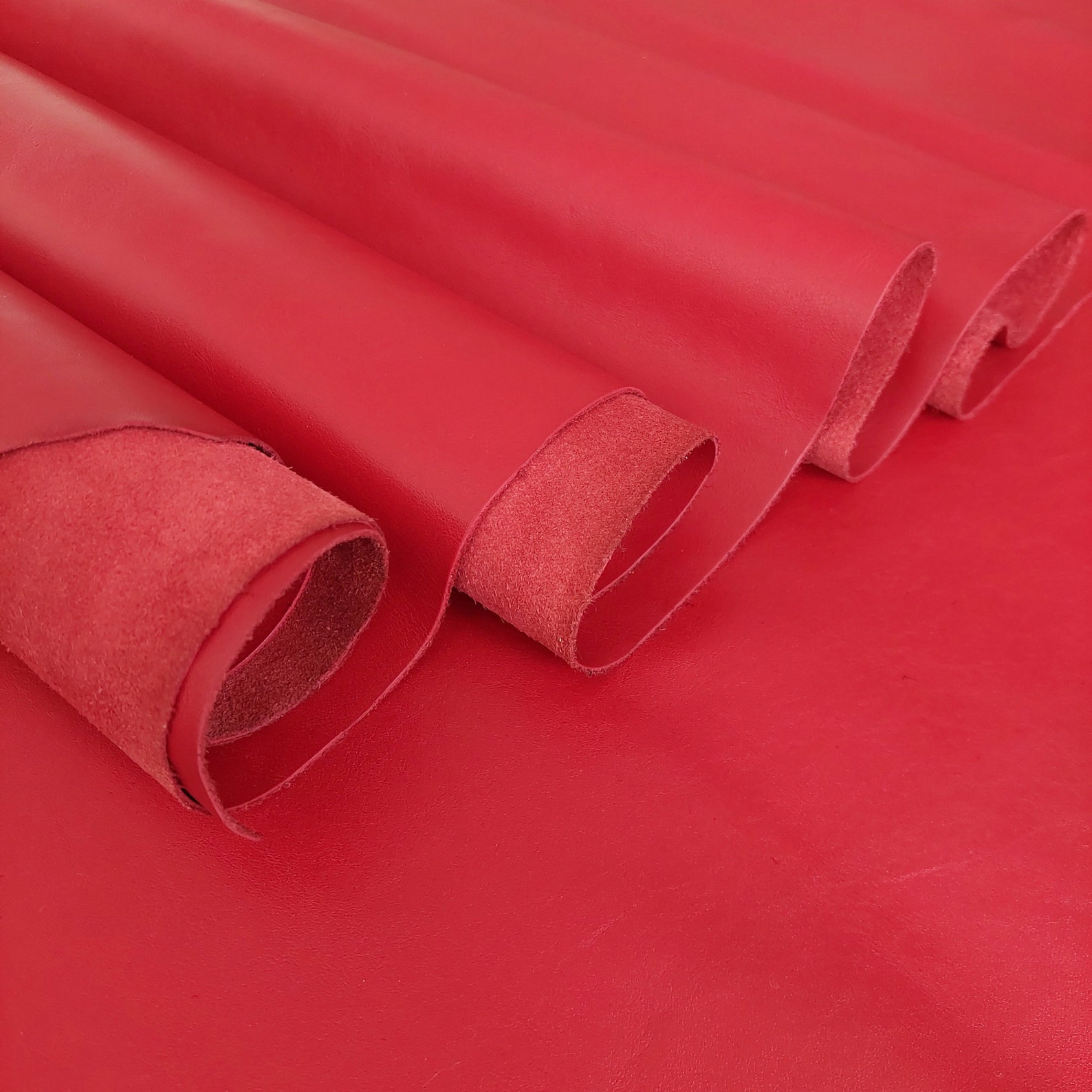 Premium Quality Red Soft Nappa Cow Leather 3oz 19sqft, Full Grain ...