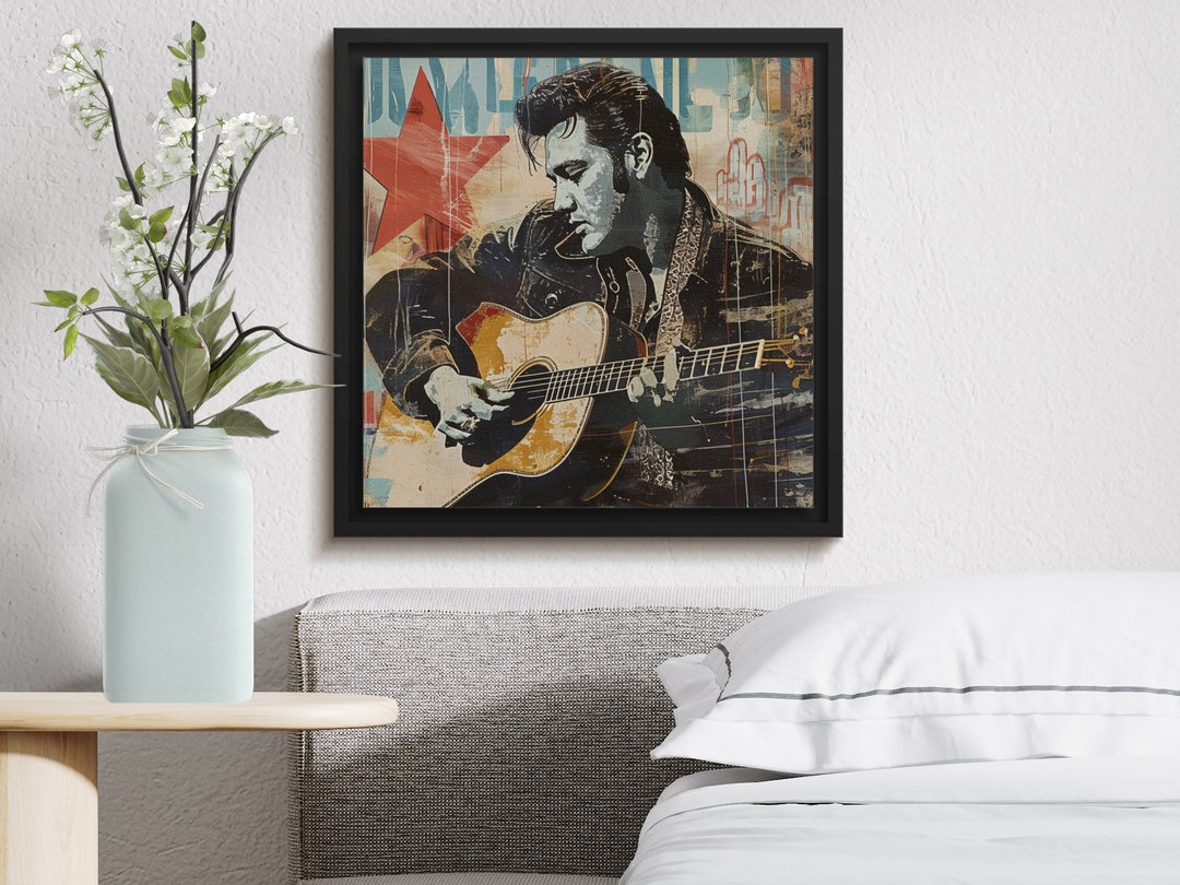 Vintage Rock Star Digital Art, Iconic Music Legend Poster, Retro Wall ...
