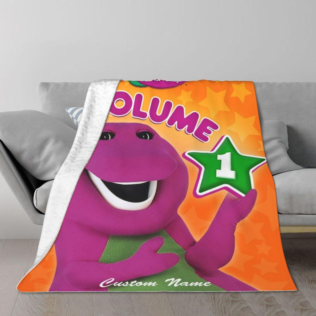 Custom Name Blanket Barney Blanket Warm Soft Throw Personalized ...