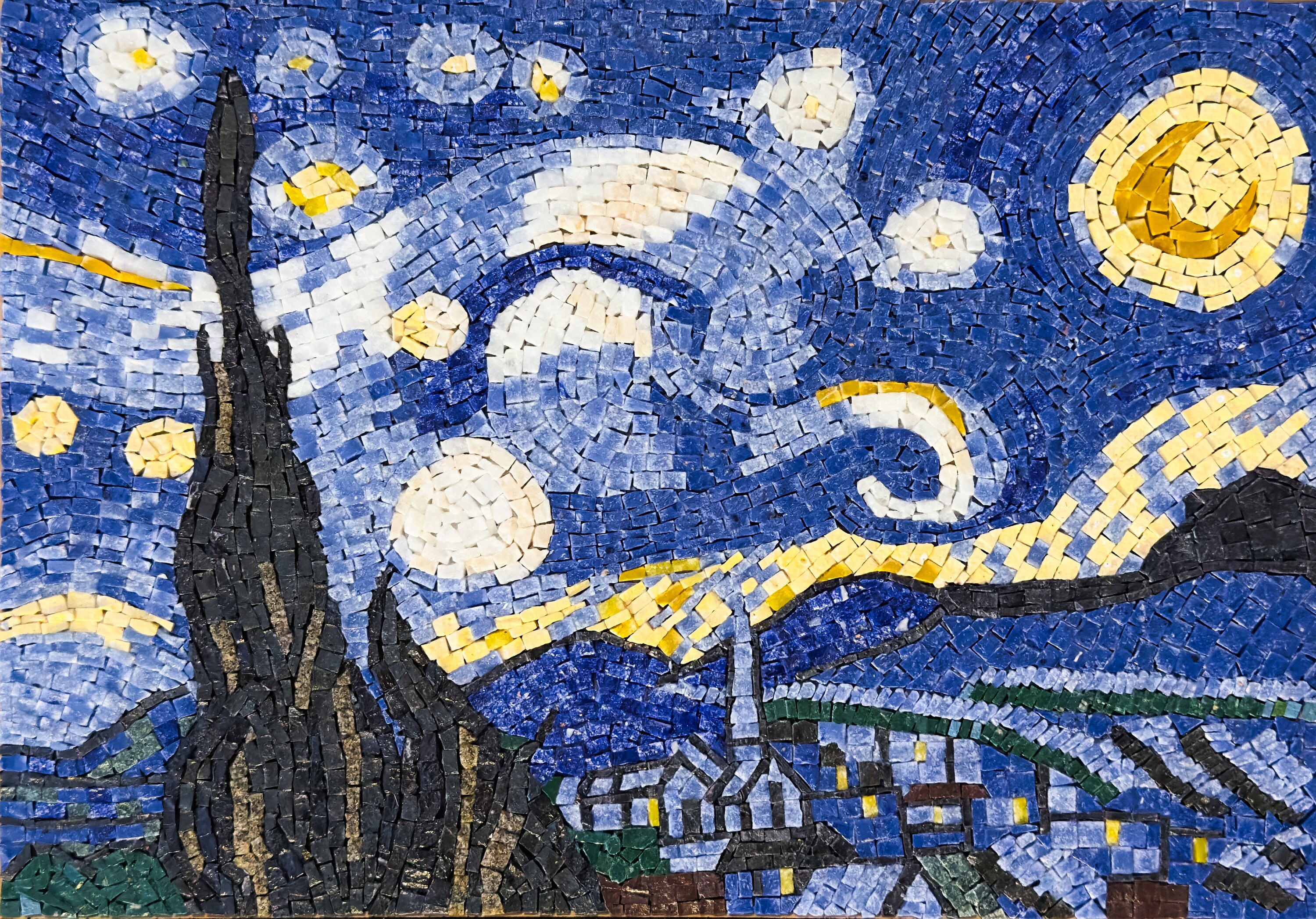 Marble Mosaic Art , the Starry Night , Wall Decor , Van Gogh - Etsy