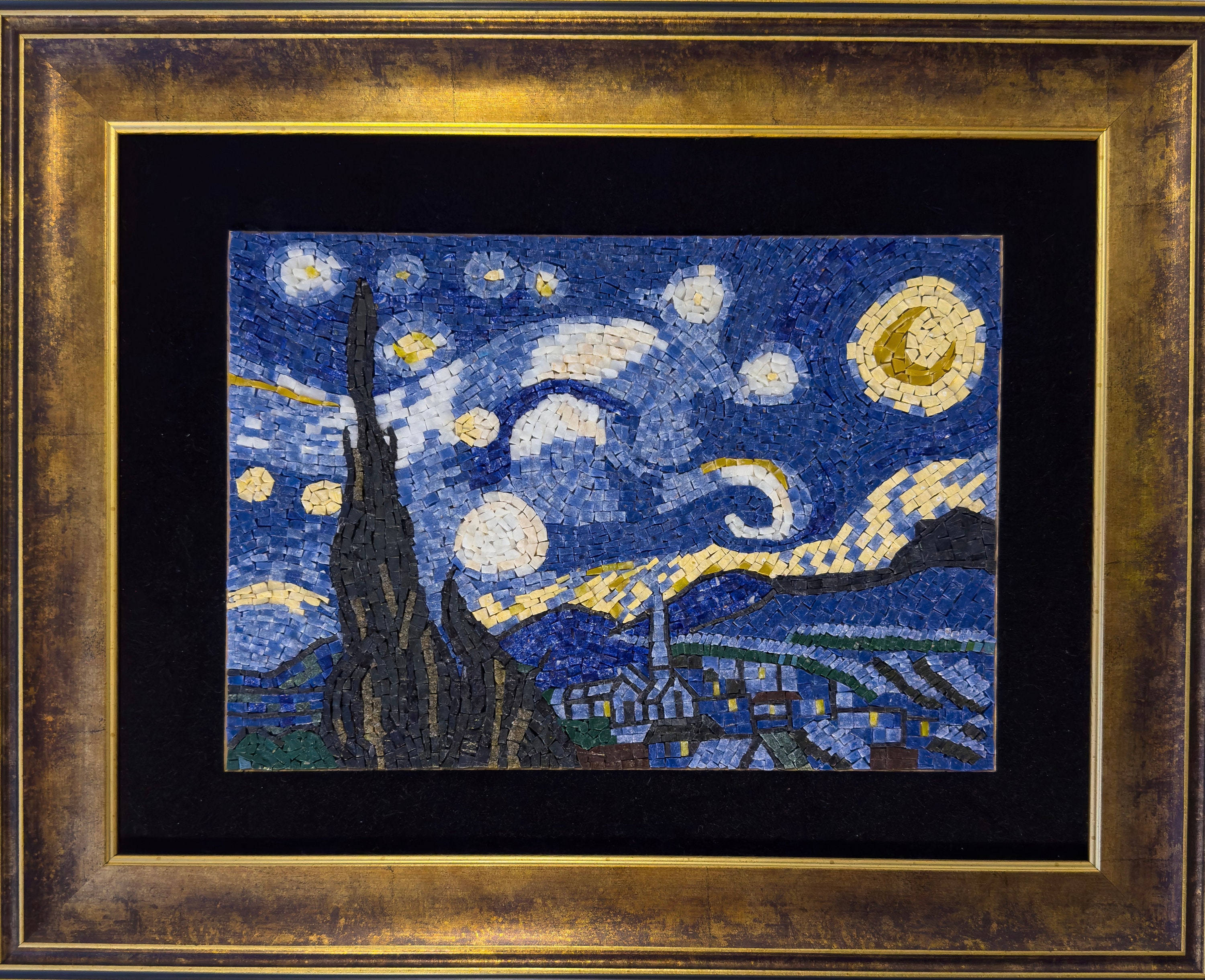 Marble Mosaic Art , the Starry Night , Wall Decor , Van Gogh - Etsy
