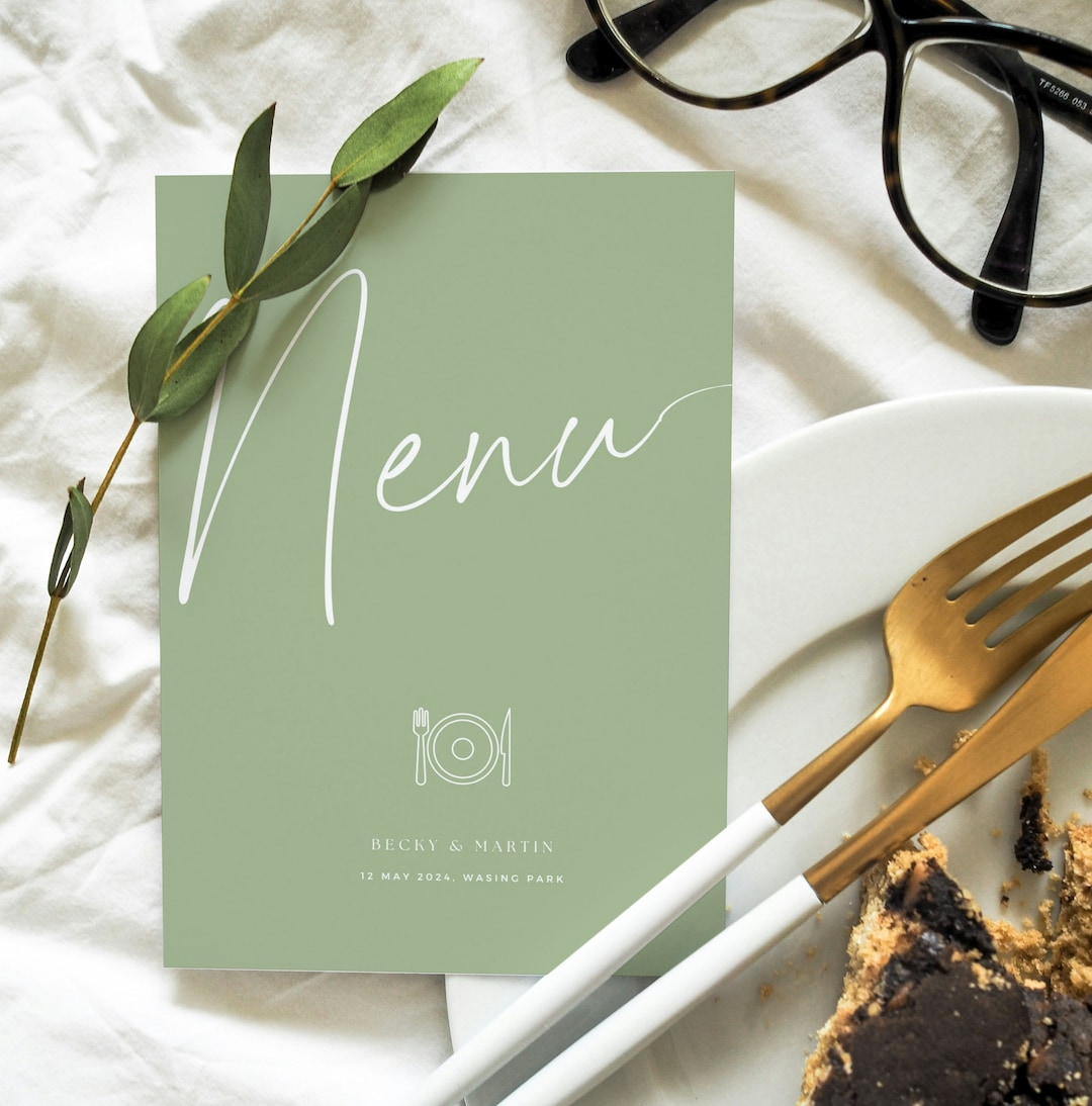 Wedding Food Menu Template, Icon Wedding, A5 Folded Editable, Printable ...