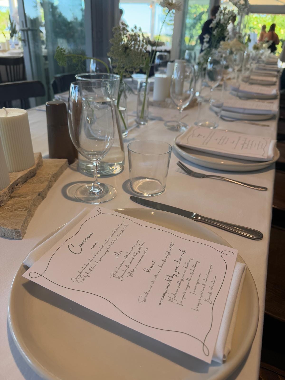 Wavy Border Wedding Menu Template, A5 Editable, Printable, Download - Etsy