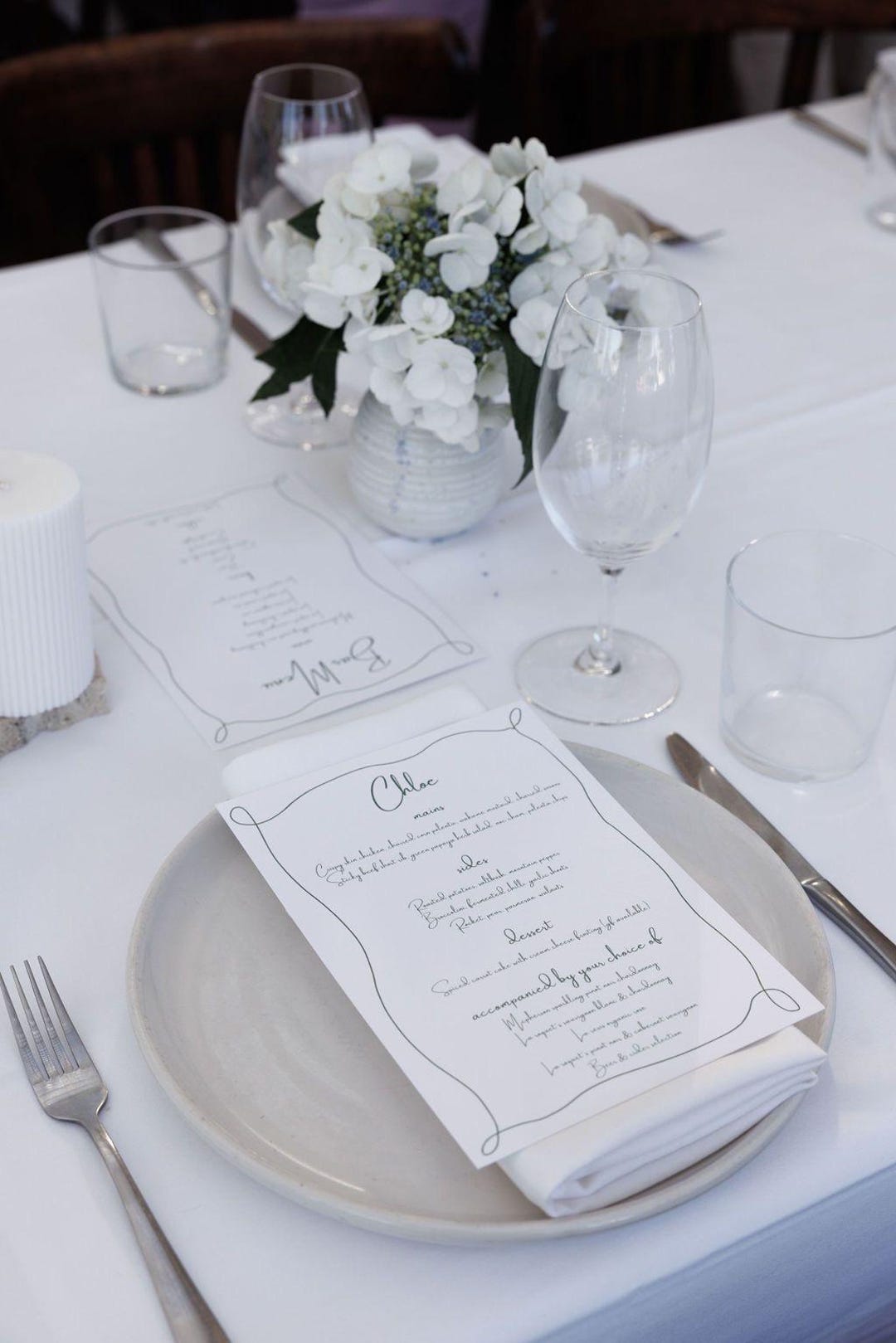 Wavy Border Wedding Menu Template, A5 Editable, Printable, Download - Etsy