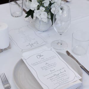 Wavy Border Wedding Menu Template, A5 Editable, Printable, Download - Etsy