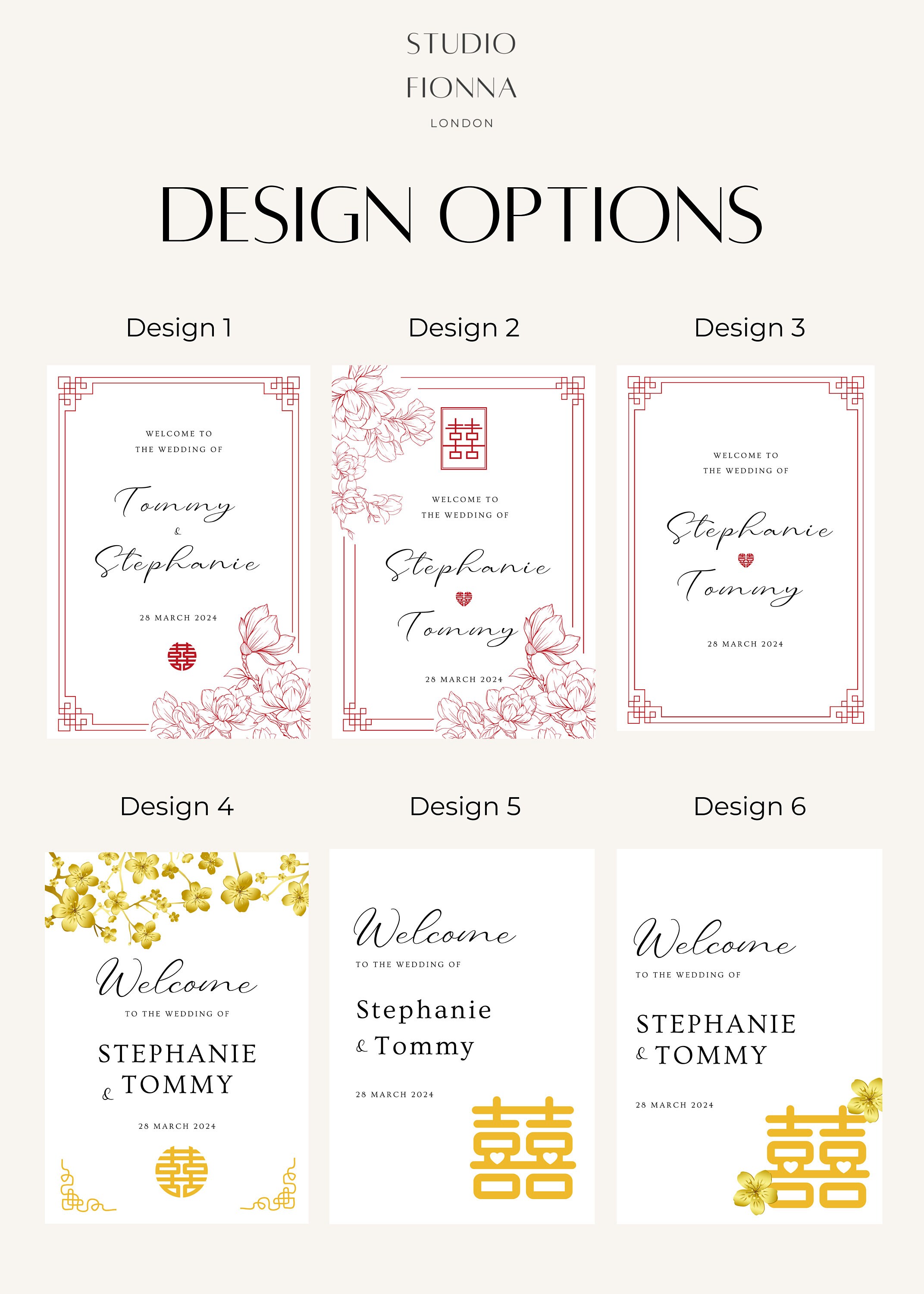 Chinese Wedding Welcome Sign, Floral Template, Asian Wedding, Tea ...