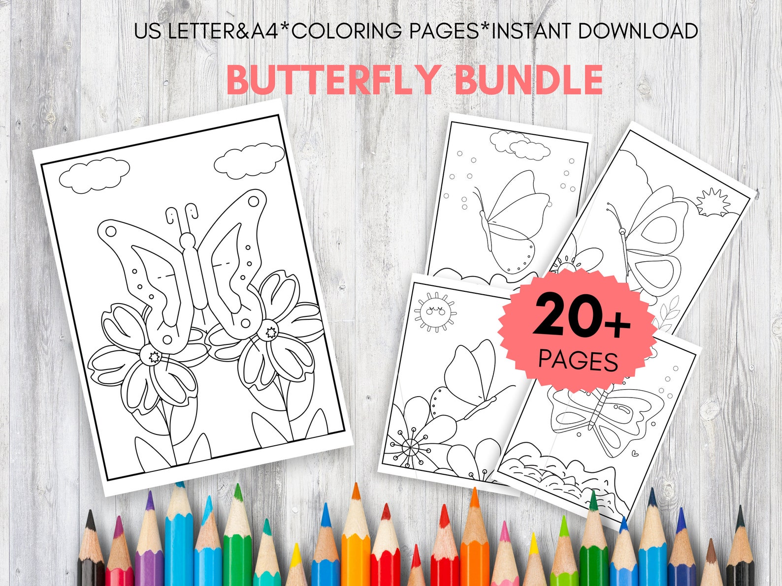 Butterfly Coloring Pages Activity Book|| Coloring Pages for Kids ...