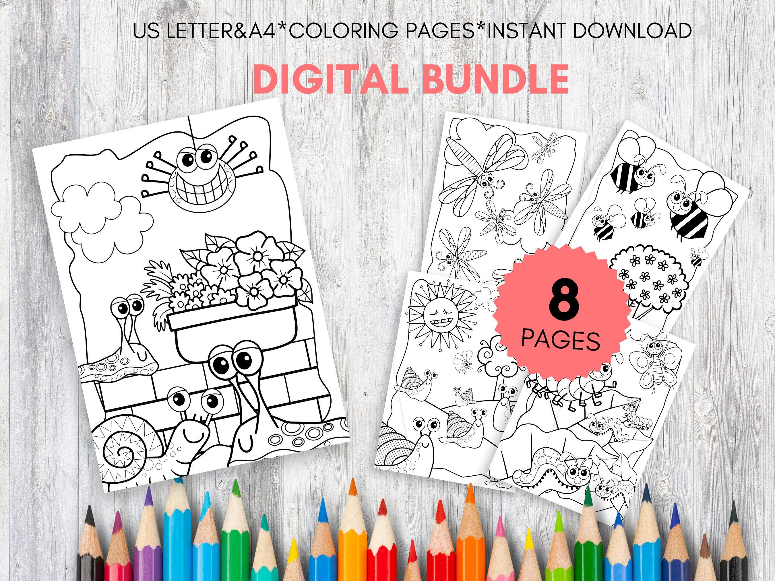 Bug Coloring Activity Book Coloring Pages for Kids Children's Activity ...