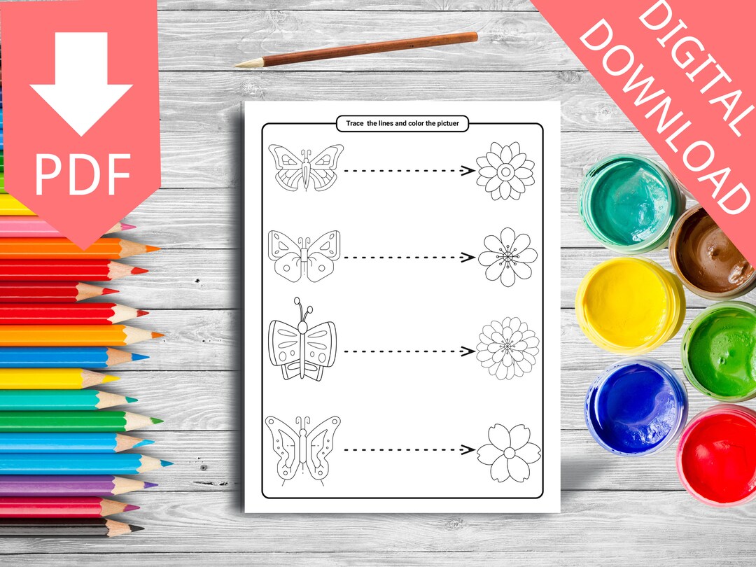 Pencil Control Activity Book Coloring Pages for Kids Children's ...