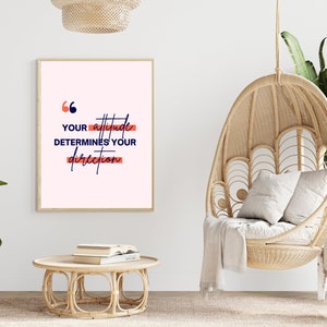 Your Attitude Motivational Wall Art Quote Vision Board Wall Art ...