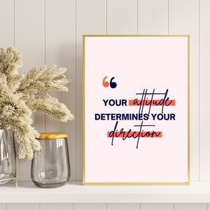 Your Attitude Motivational Wall Art Quote Vision Board Wall Art ...