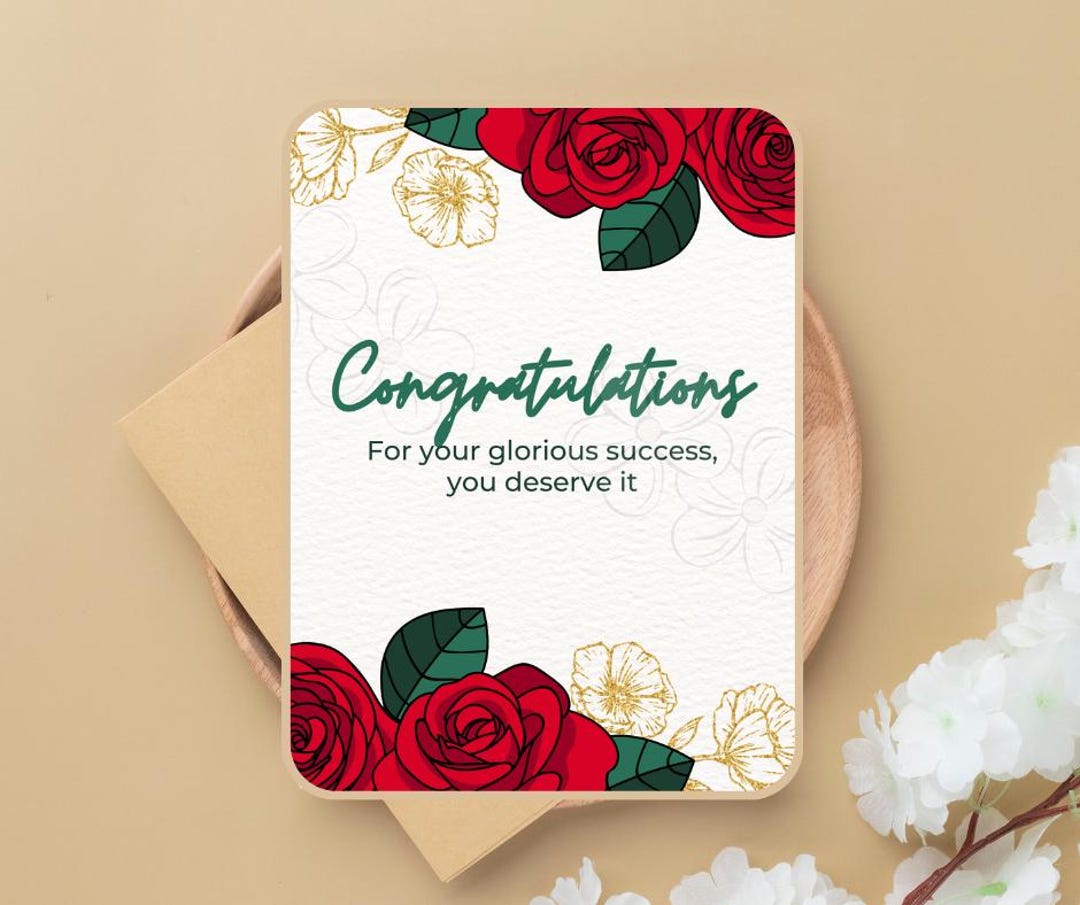 Green Simple Congratulations Card, Charming Eco-friendly Card for ...