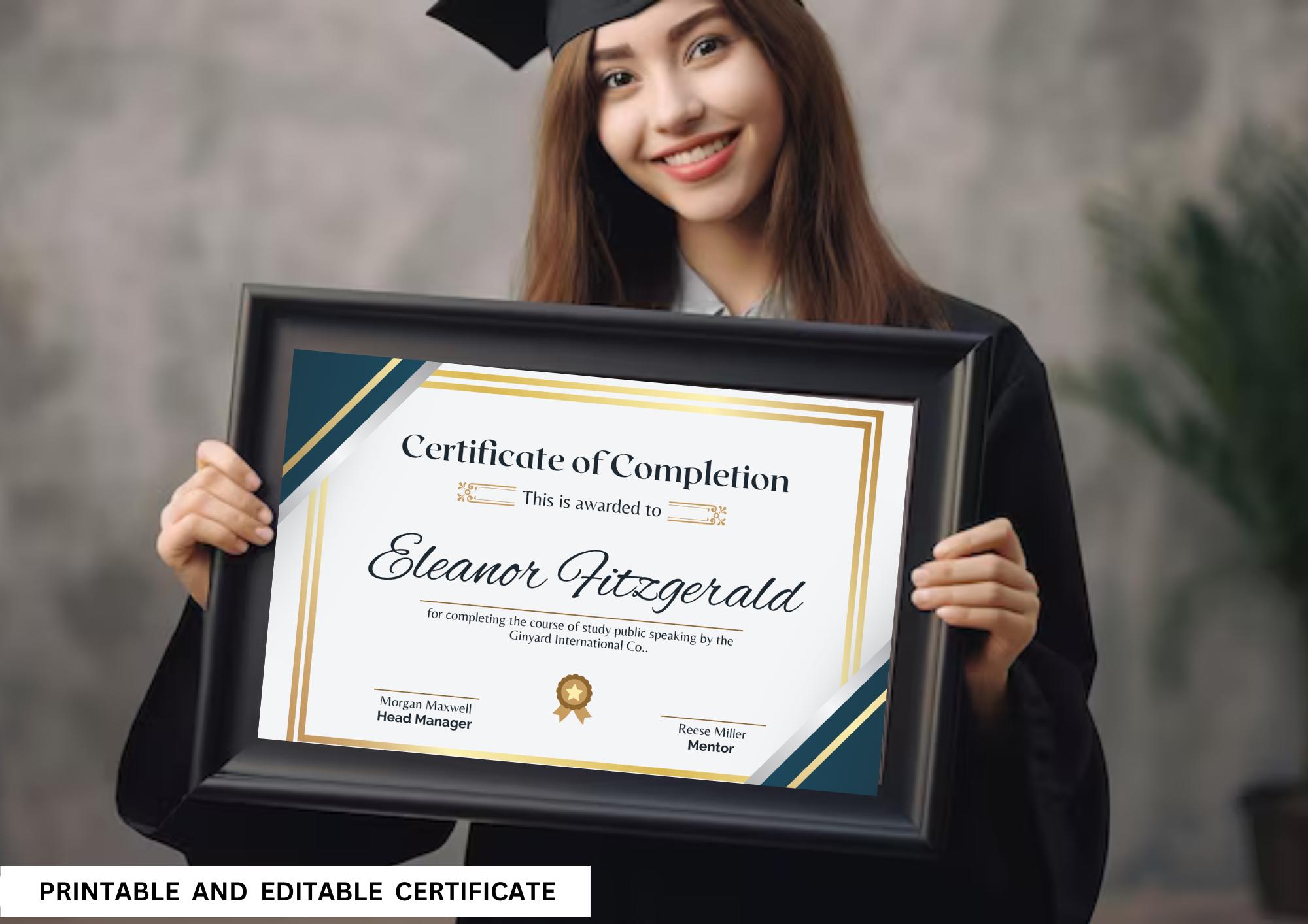 White and Blue Elegant Public Speaking Course Certificate Template ...