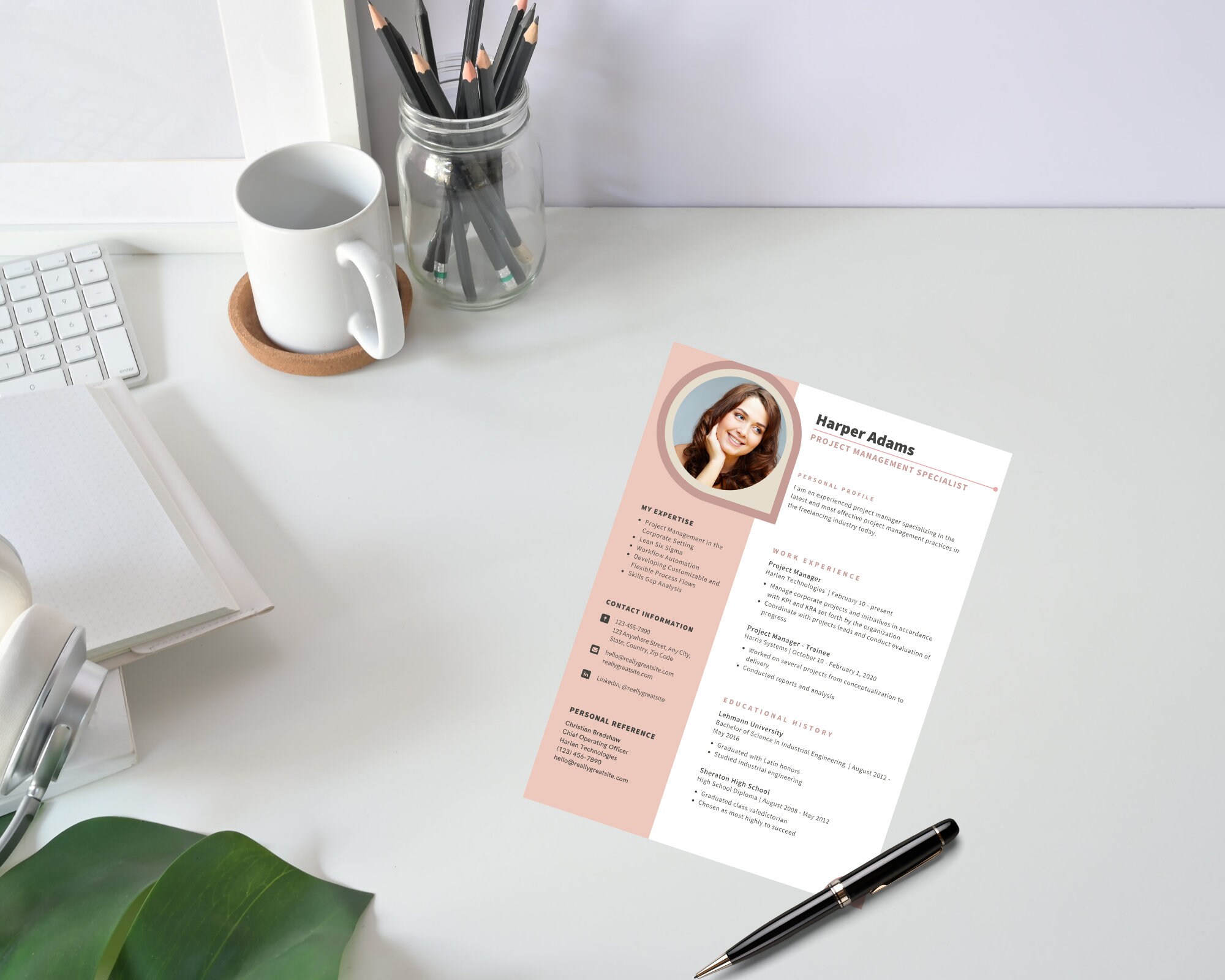 Project Manager Resume Template || Printable Resume || DIY Editable CV ...