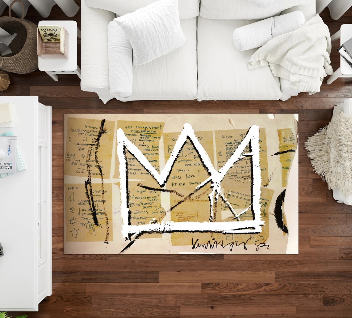 Jean Michel Basquiat's Crown,famous Basquiat Print,modern Rug,unique ...