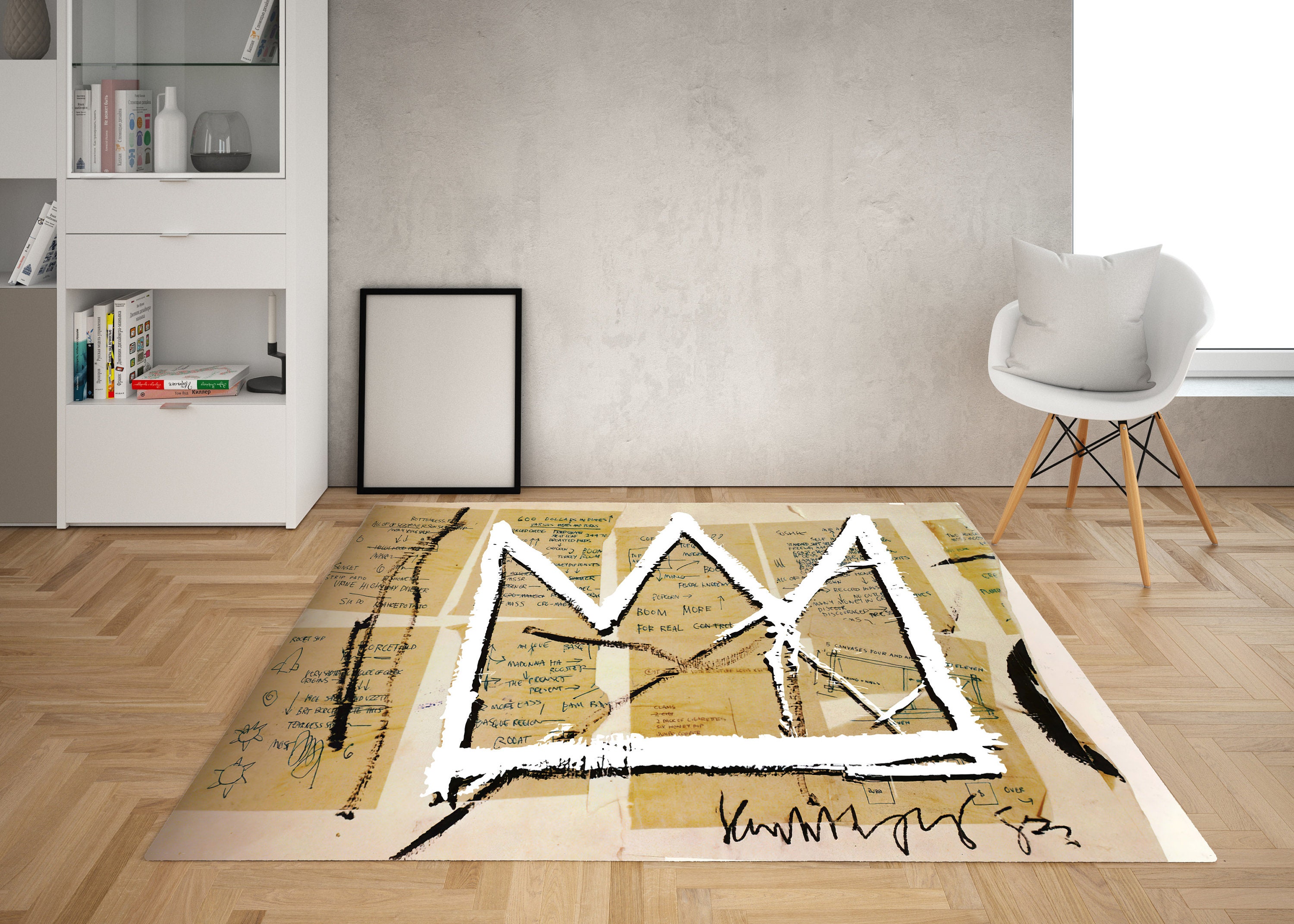 Jean Michel Basquiat's Crown,famous Basquiat Print,modern Rug,unique ...