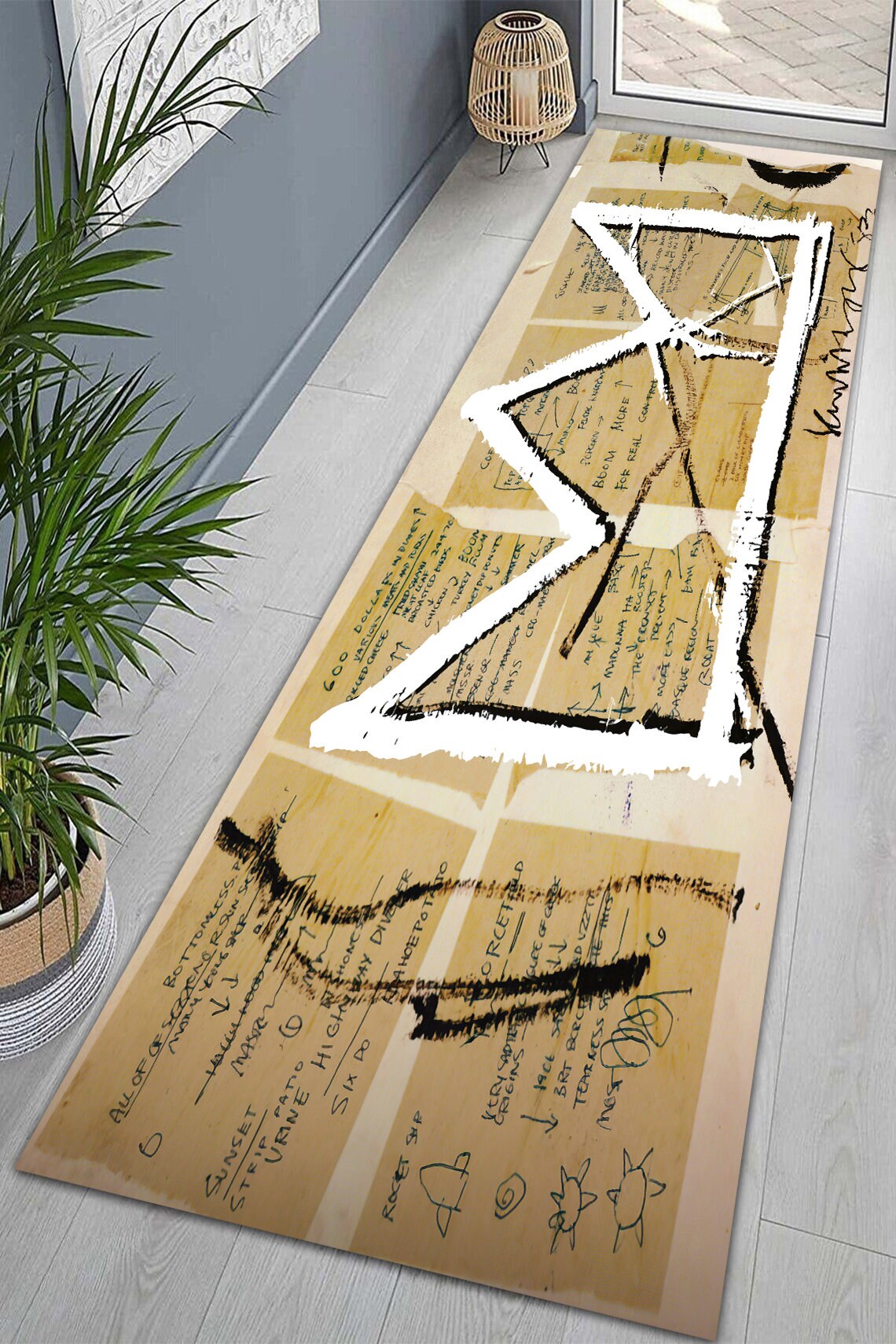 Jean Michel Basquiat's Crown,famous Basquiat Print,modern Rug,unique ...