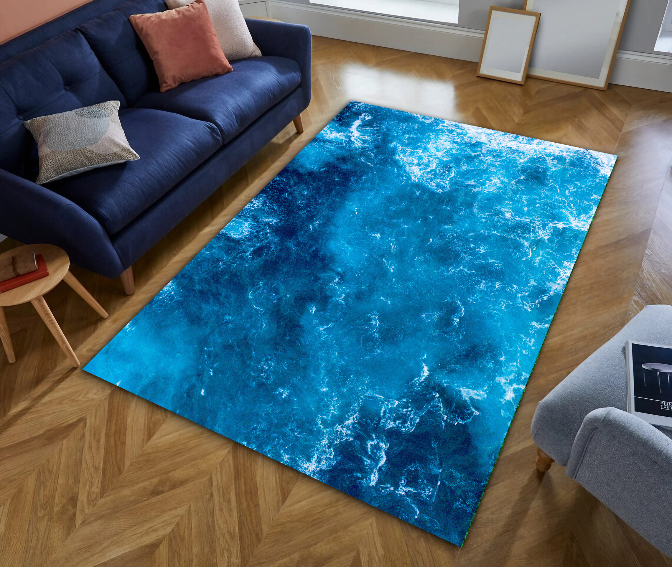 Sea Rug, Ocean Rug, Water Surface Rug, Water Ocean Wave Rug, Nautical ...