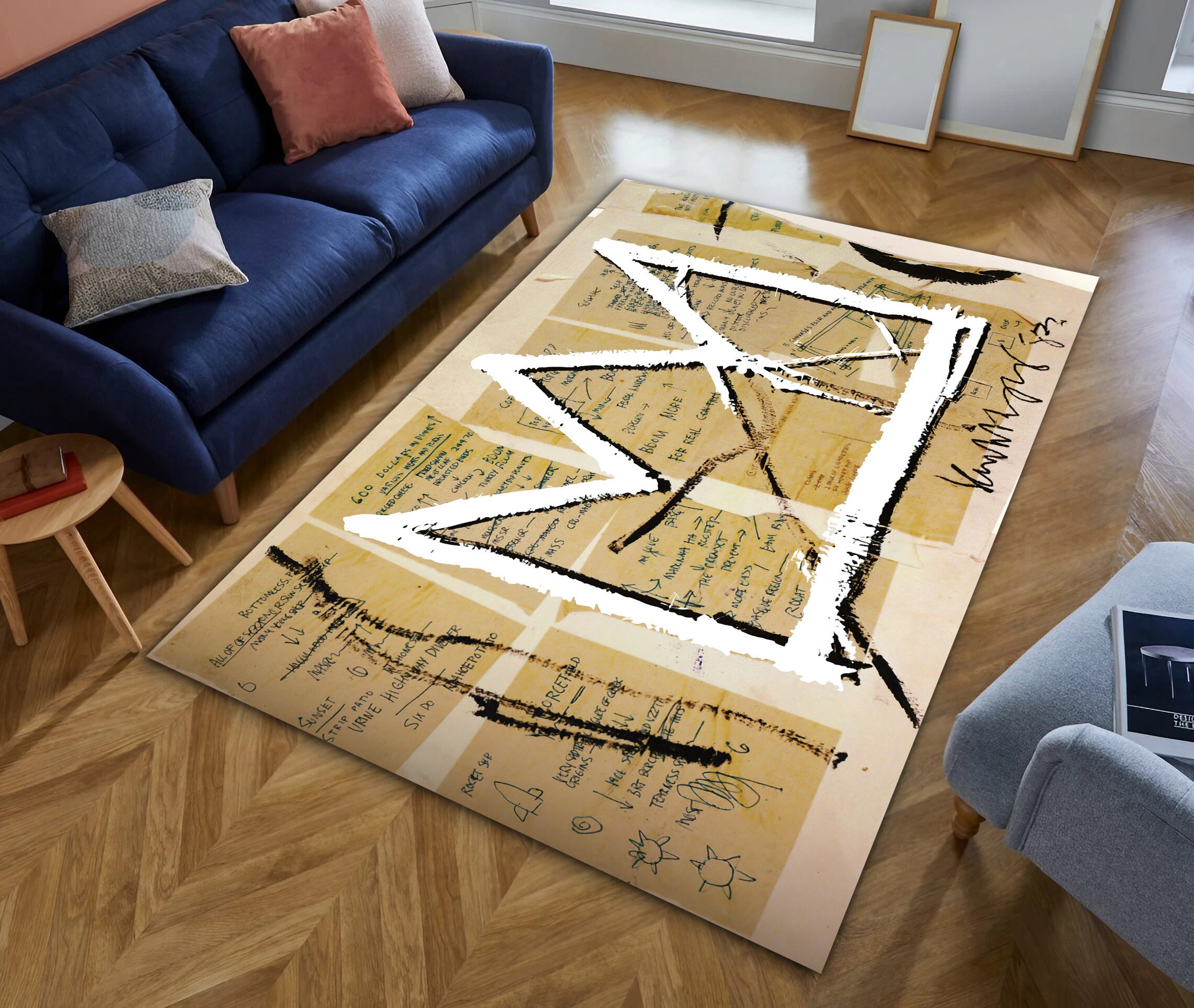 Jean Michel Basquiat's Crown,famous Basquiat Print,modern Rug,unique ...