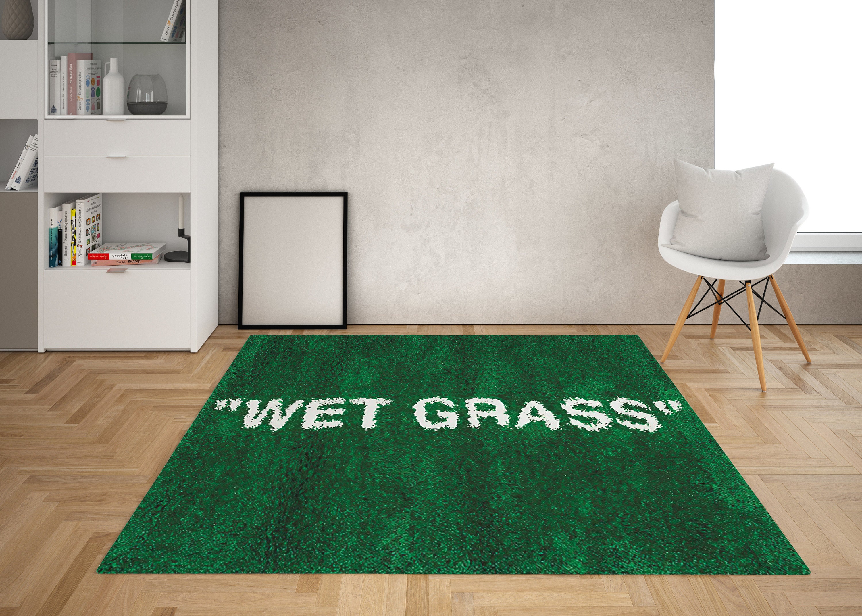 Wet Grass Rug,wet Grass Decor,decorative Rug,green Grass,home Gift ...