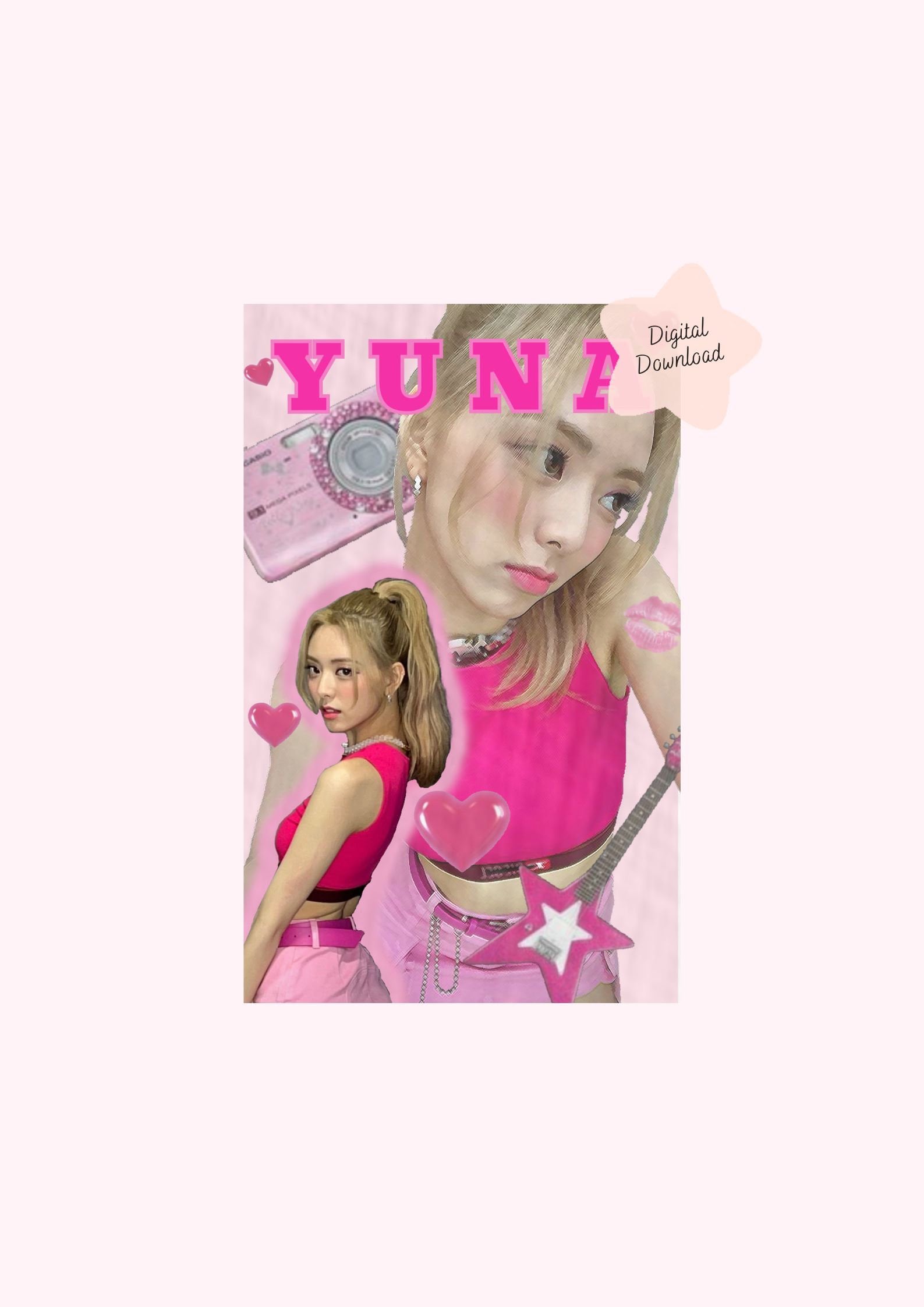 ITZY YUNA/ Pink Digital Poster Print - Etsy