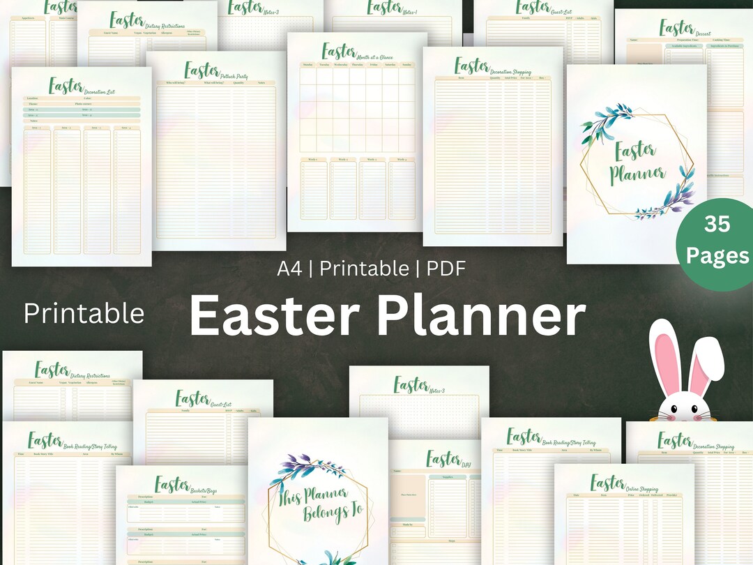 Emerald Printable Easter Planner, Easter Planner to Download and Print ...