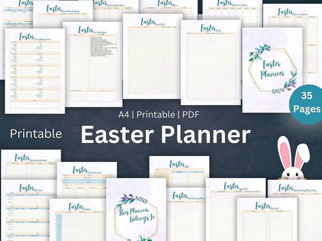 Sapphire Printable Easter Planner, Easter Planner to Download and Print ...