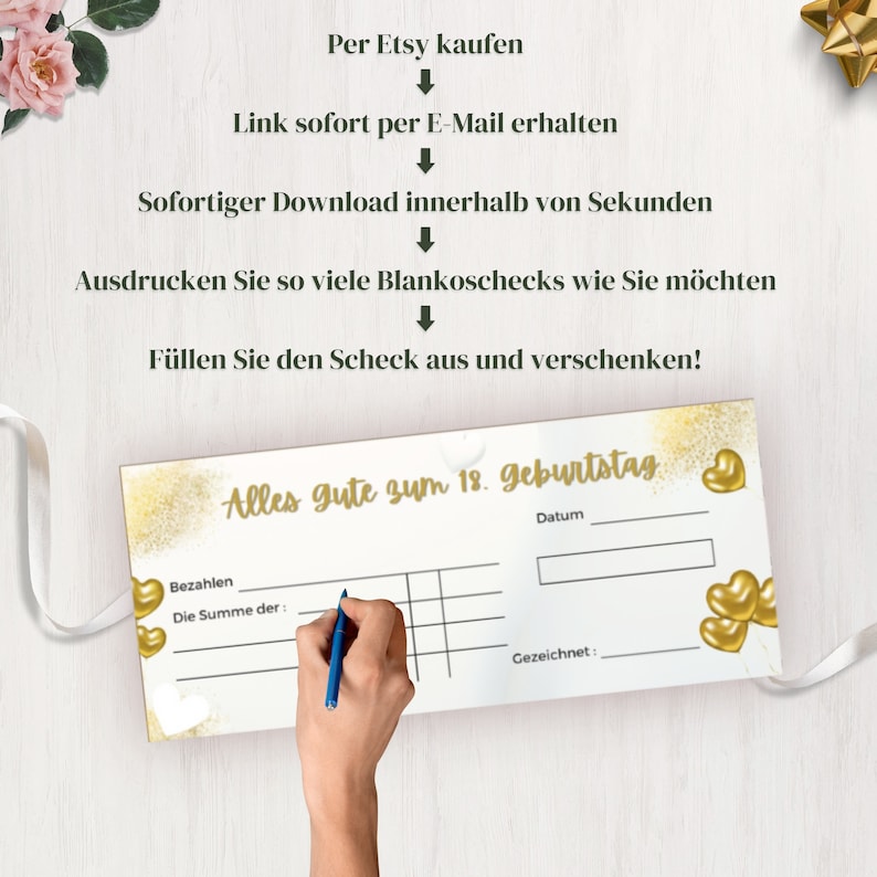 Blankoscheck Zum Geburtstag-geldgeschenk Scheck-geburtstagsscheck Weiße ...