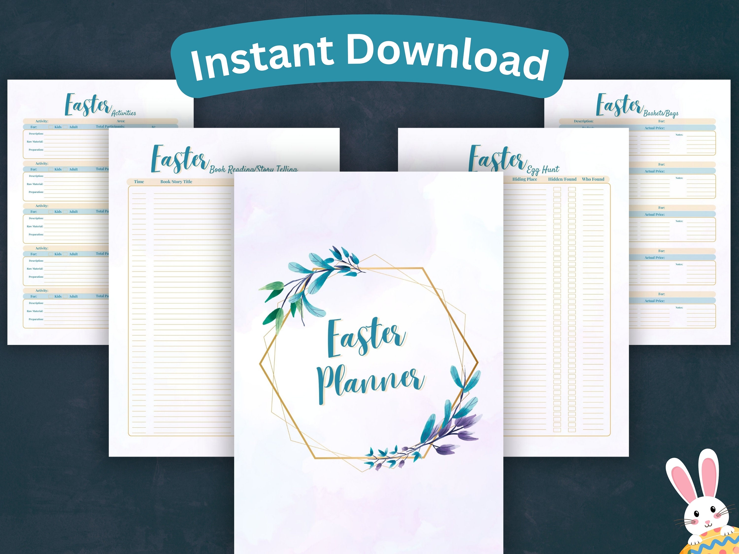 Sapphire Printable Easter Planner, Easter Planner to Download and Print ...