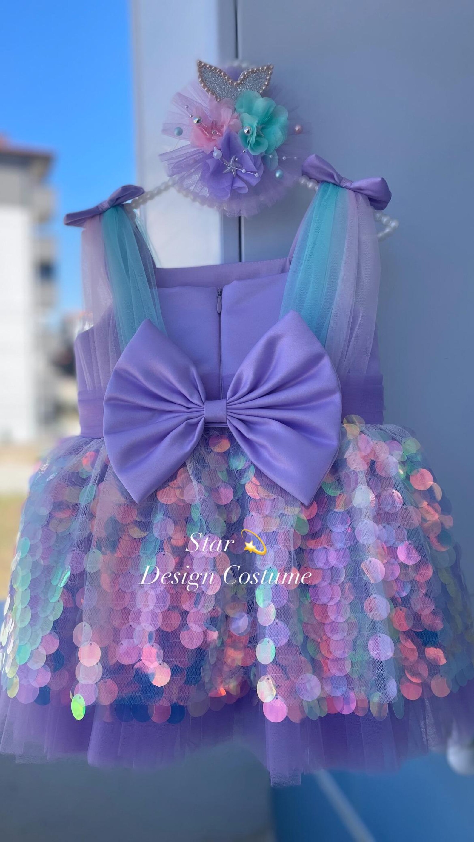 Purple Mermaid Costume.mermaid Dress ,baby Girl Dress Special Occasion ...