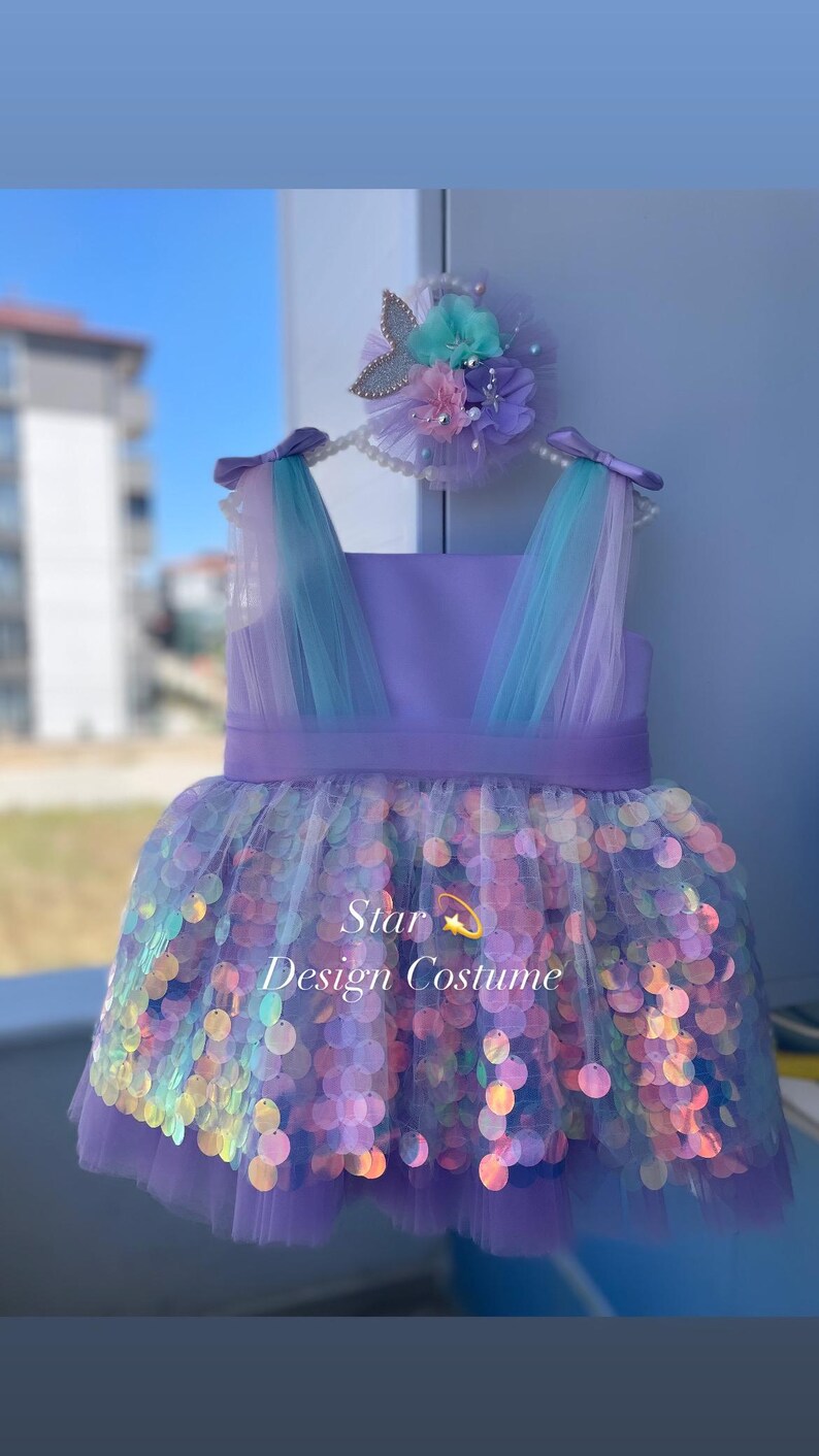 Purple Mermaid Costume.mermaid Dress ,baby Girl Dress Special Occasion ...