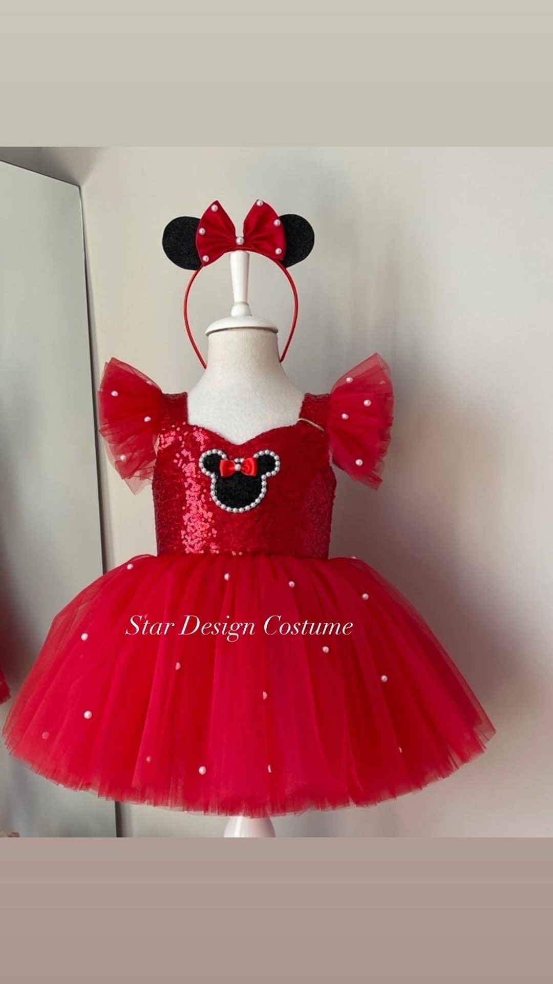Minni Mause Dress,minnie Mouse Costume, Red Dress,red Minnie Mouse ...