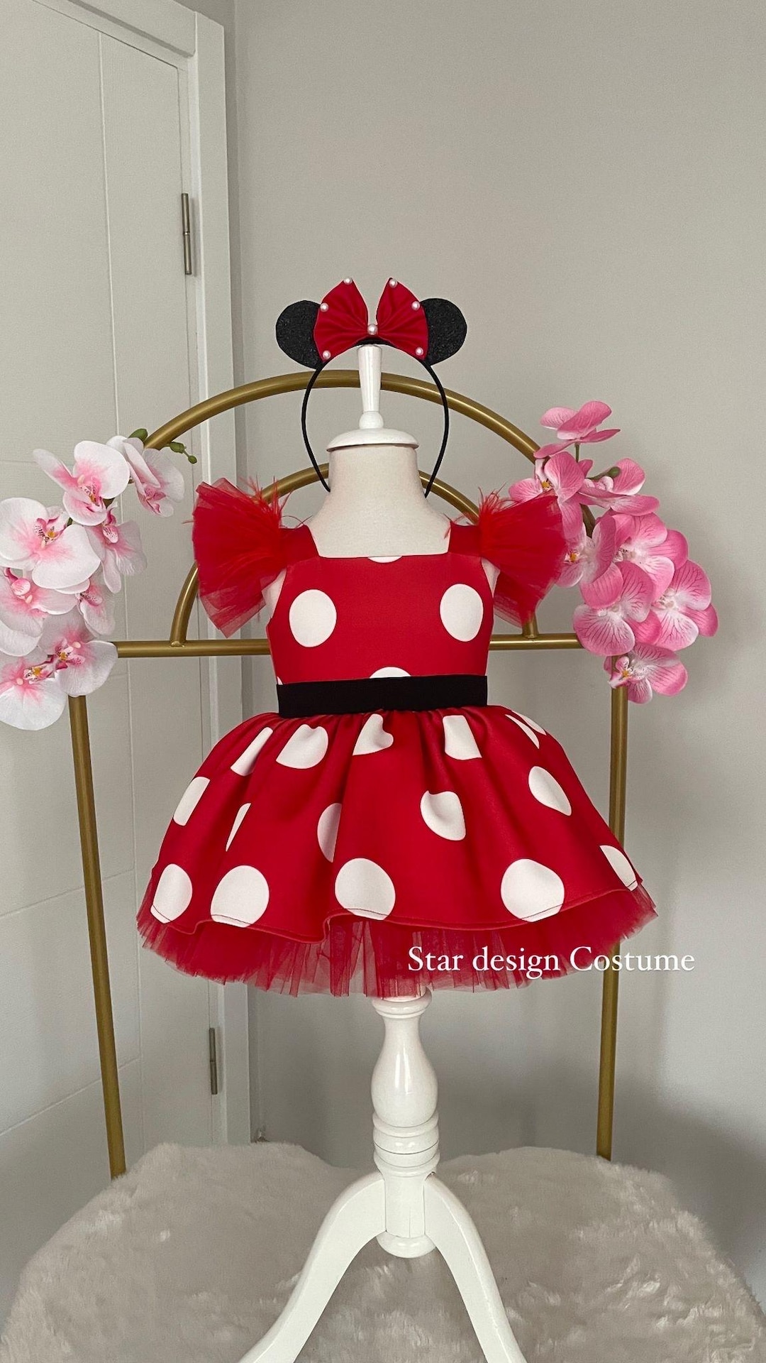 Minni Mause Dress,minnie Mouse Costume, Red Dress,red Minnie Mouse ...