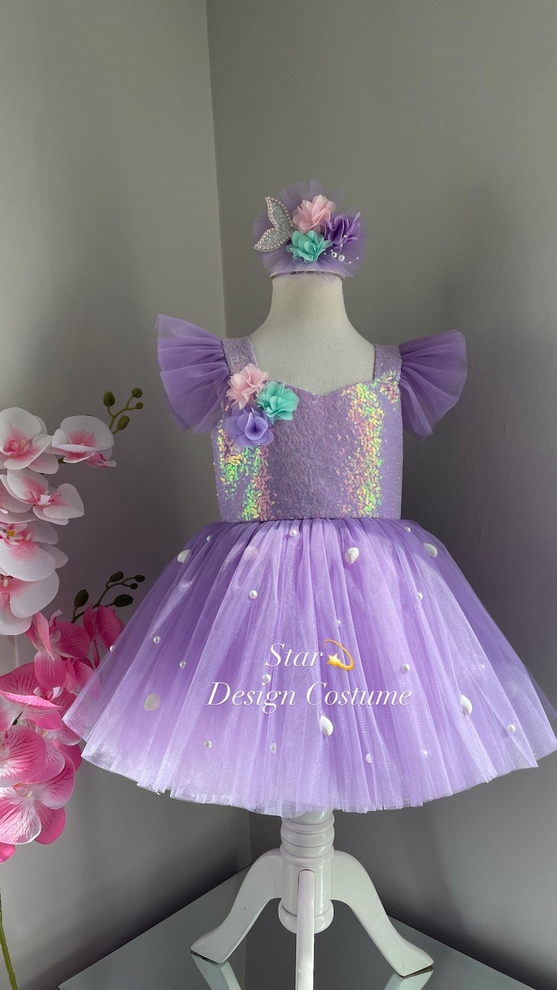 Purple Mermaid Costume, Tulle Dress, Baby Girl Party Outfit - Etsy