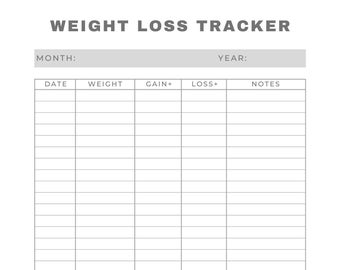 Simple Weight Loss Tracker - Etsy