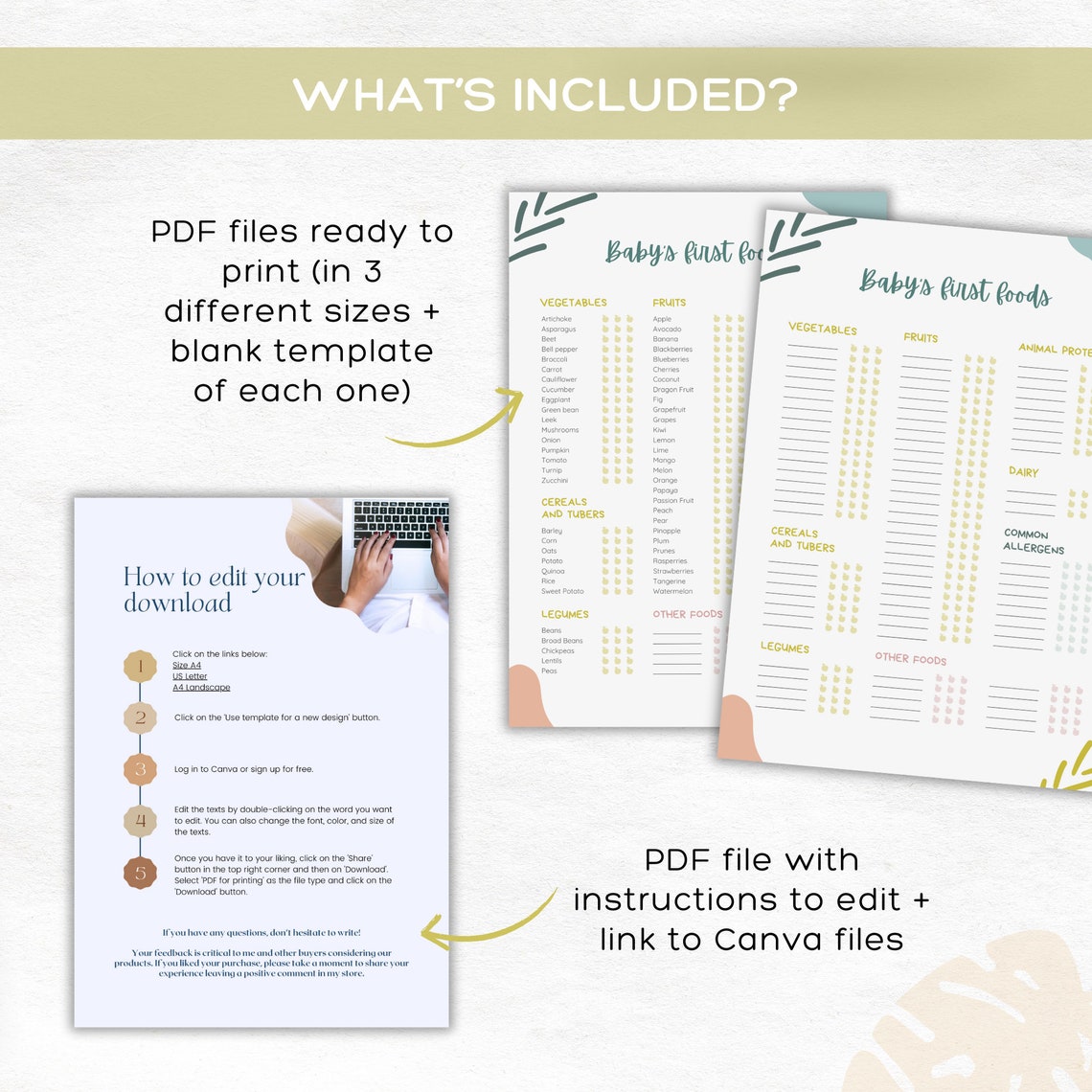Baby's First Foods Checklist, Baby-led Weaning, Solids Tracker ...