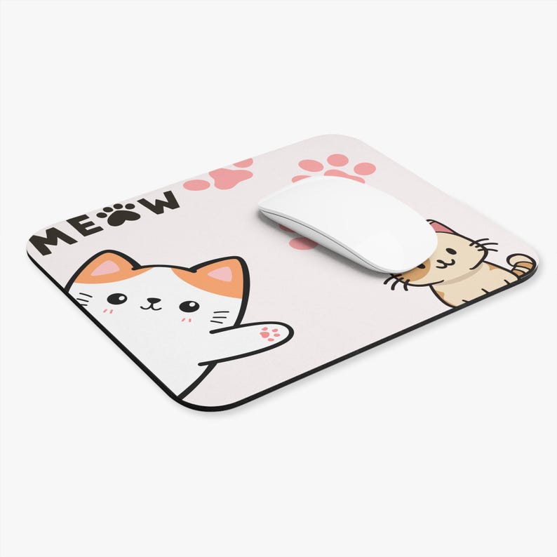 Cute Cat Mouse Pad - Adorable Gaming Desk Accessory, Cat Lover Gift ...