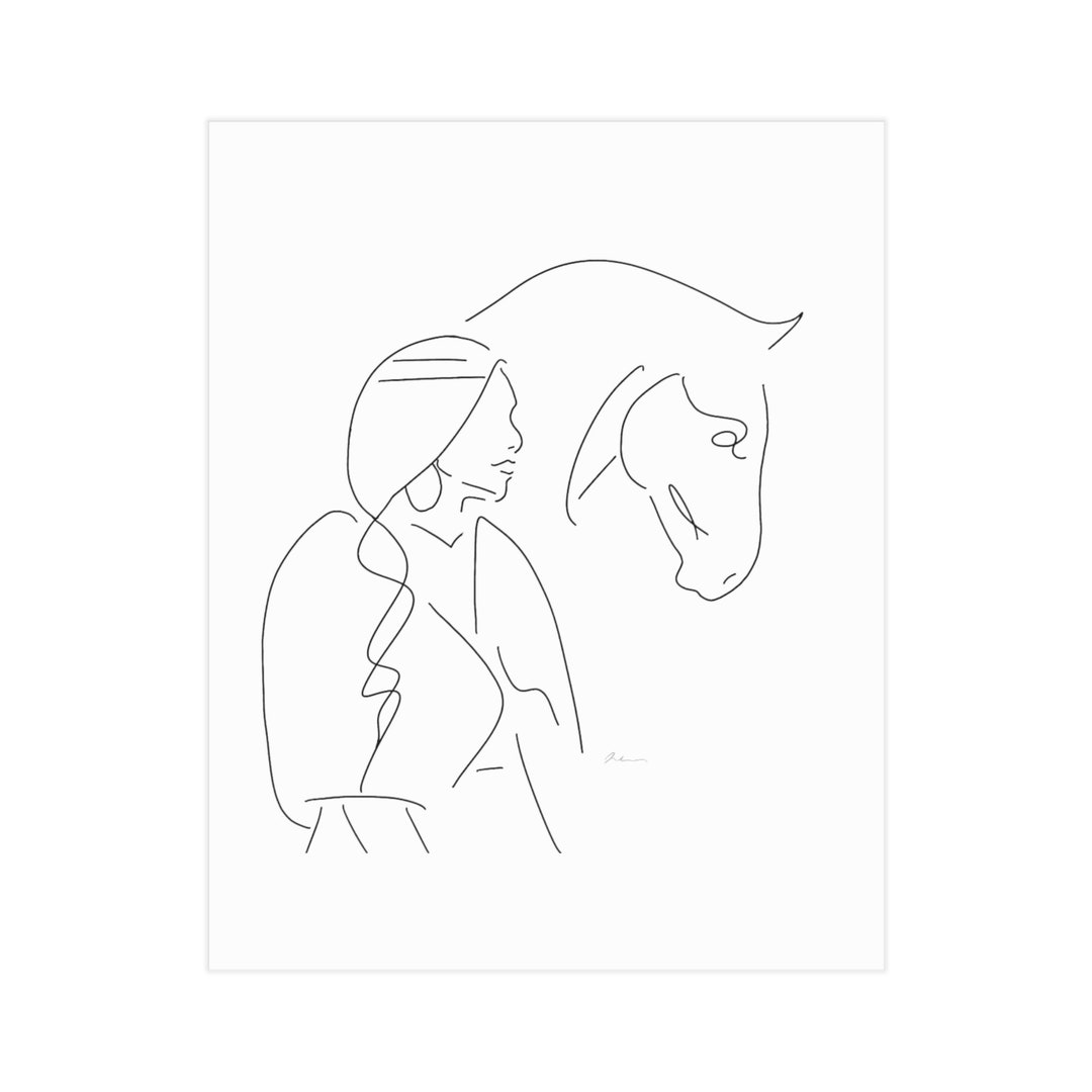 Indigenous Horse Line Art Unframed Prints - Etsy