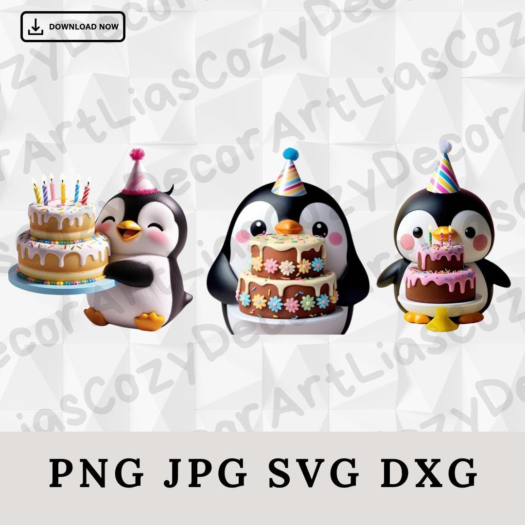 Kawaii Penguin SVG - Cute Digital File for Kids Crafts, Plotter ...