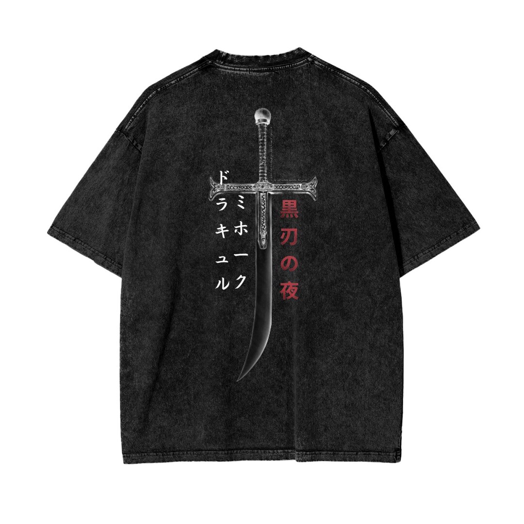 Mihawk Sword Yoru , One Piece Anime, Oversize Snow Washed T-shirt ...