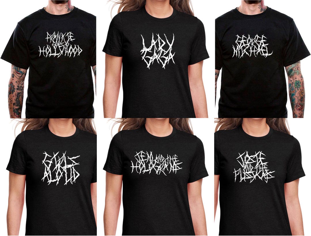 Pop Artists in Heavy Metal Font Various Funny T-shirt Tshirt Gift ...