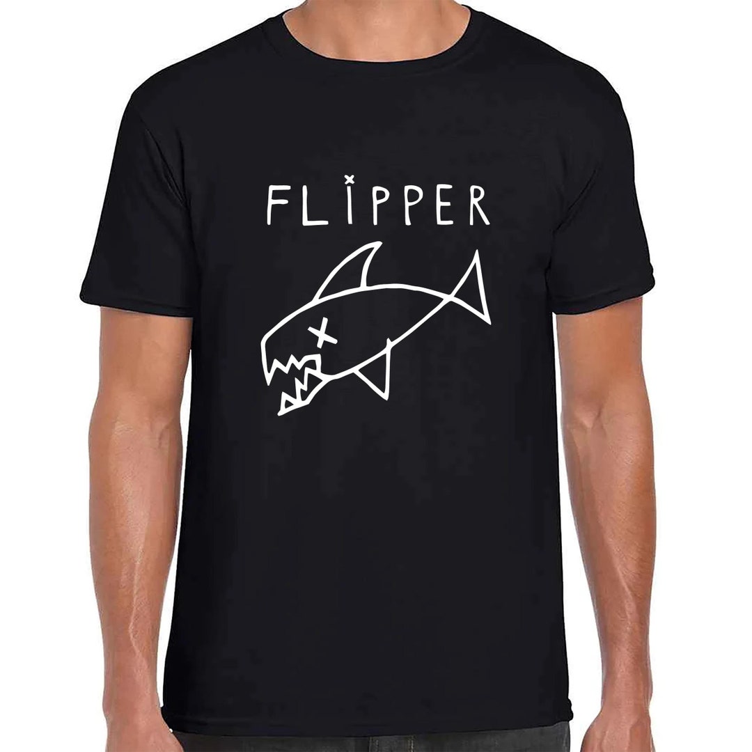 Flipper Fish Shark Kurt Cobain T-shirt Black or White Unisex Uneek ...