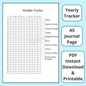 A5 Yearly Weather Tracker Instant Download Printable - Etsy