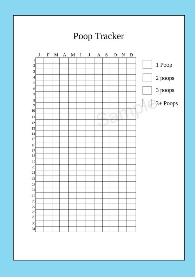 A5 Yearly Poop Tracker Yearly Tracker Poop Tracker Starter Journal A5 ...