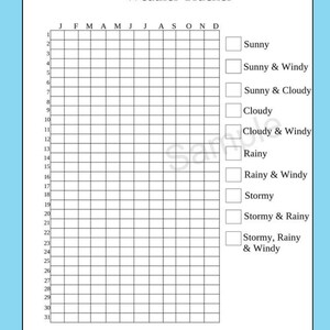 A5 Yearly Weather Tracker Instant Download Printable - Etsy