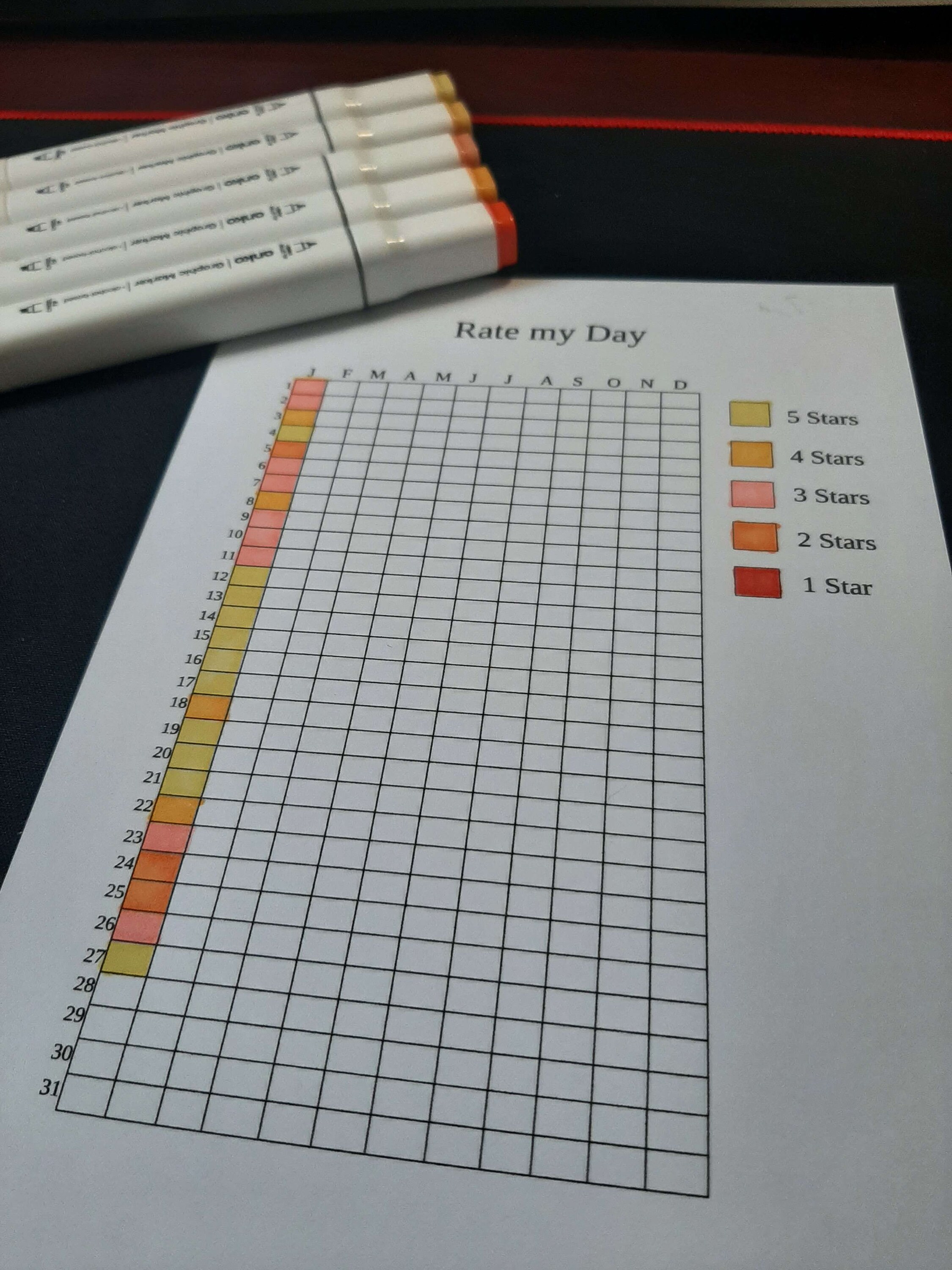 A5 Rate My Day Yearly Tracker Printable Instant Download - Etsy A5 Rate My Day Yearly Tracker Printable Instant Download - Etsy