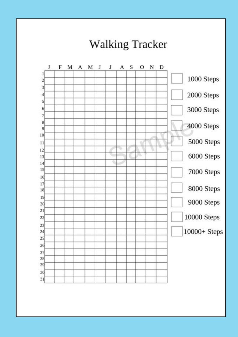 A5 Yearly Walking Tracker Yearly Tracker Walking Tracker Starter ...