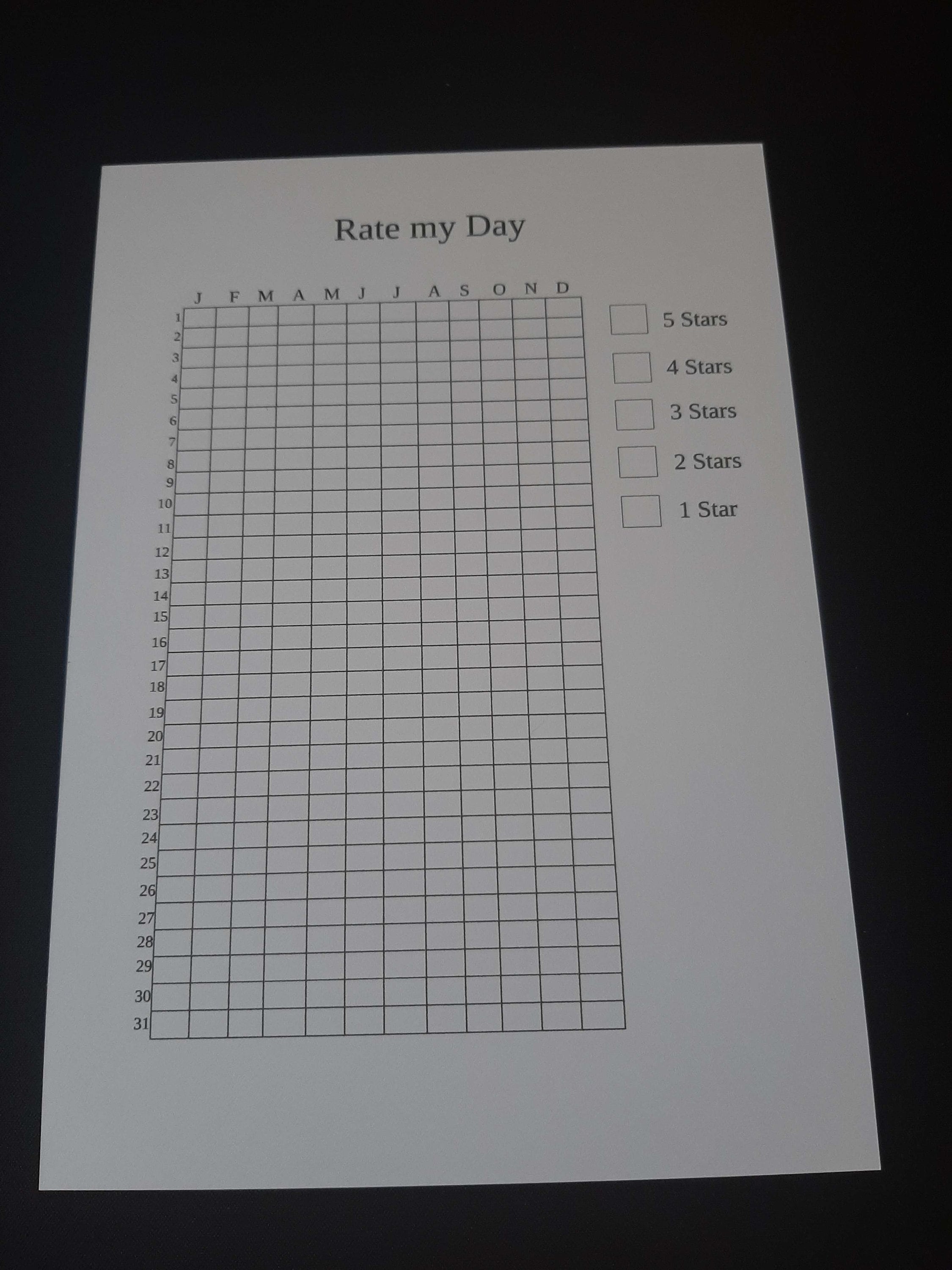 A5 Rate My Day Yearly Tracker Printable Instant Download - Etsy A5 Rate My Day Yearly Tracker Printable Instant Download - Etsy