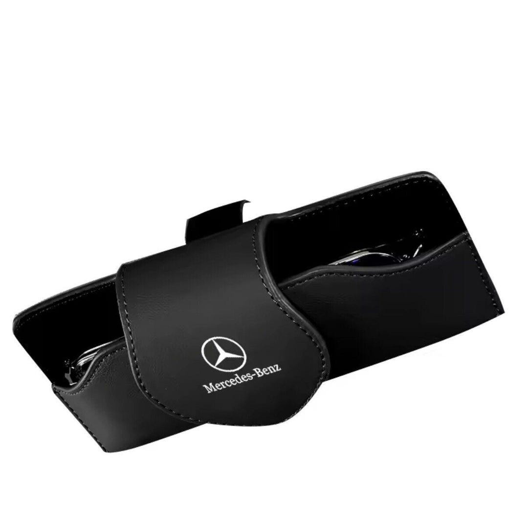 Mercedes Benz Car Glasses Case Storage Box Leather Sun Visor Sunglasses ...